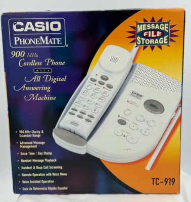 Casio PhoneMate TC-919 - Cordless Phone and Answering Machine - Great ...