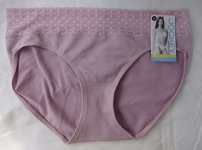 JOCKEY Microfiber Seam Free Lace BIKINIS BRIEFS WOMENS Pink Size 5 New ...