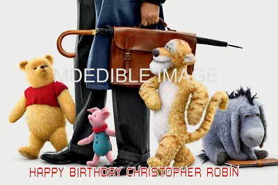 Christopher Robin RECTANGLE EDIBLE ICING CUSTOM CAKE DECORATION TOPPER ...