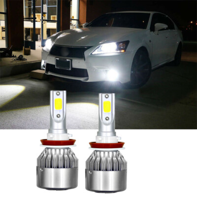 Pair Bulbs H11 LED 100W 9000Lm White 6000K Low Beam For Honda Insight ...