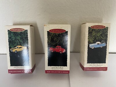 Hallmark Keepsake Lot of 3, Ford, Chevrolet, Collector Series Ornaments ...