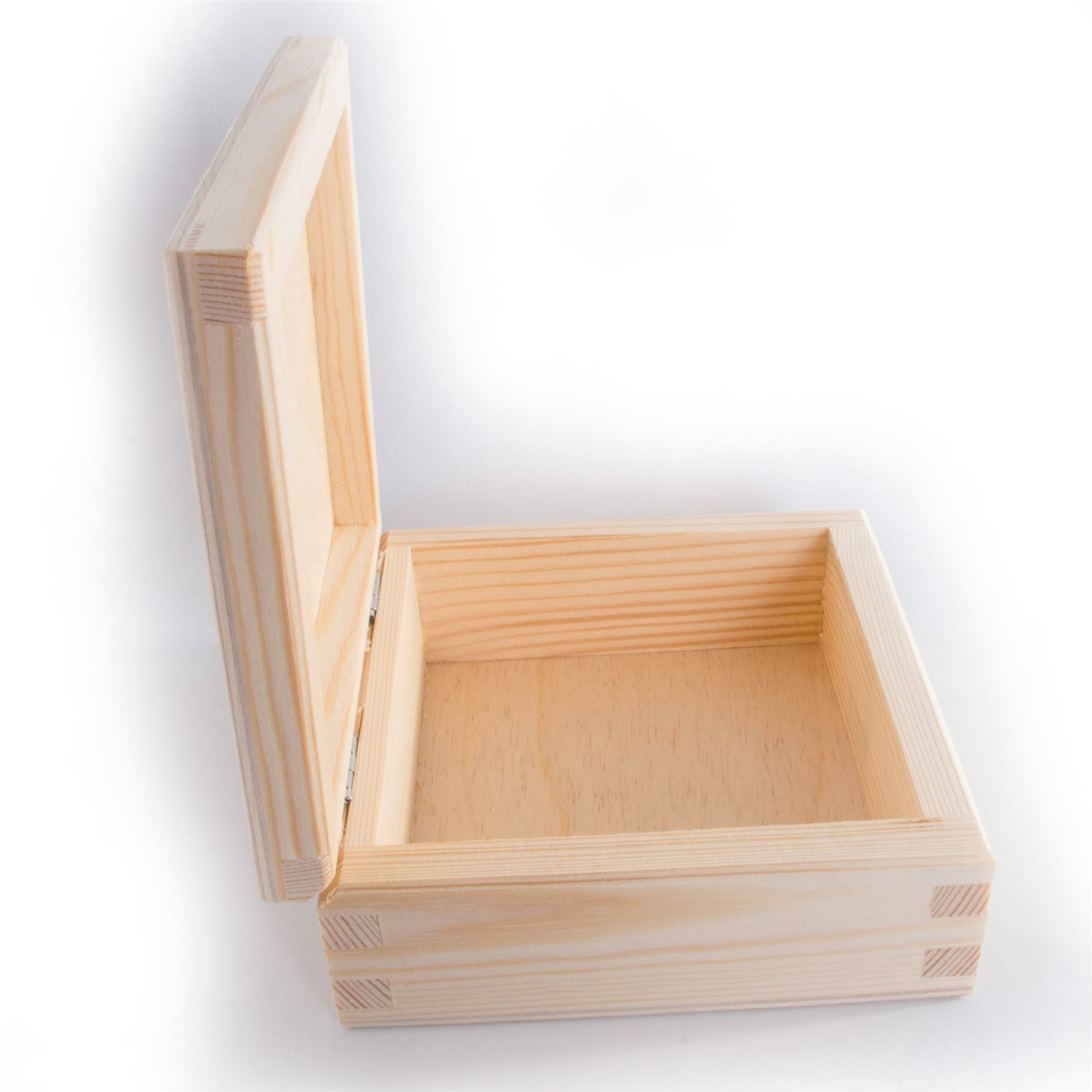 Small Square Wooden Box 12x12x5 cm / Decorative Pine Trinket Keepsake ...