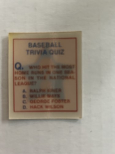 1986 Sportflics #4 Baseball Trivia Quiz Trivia Cards | eBay