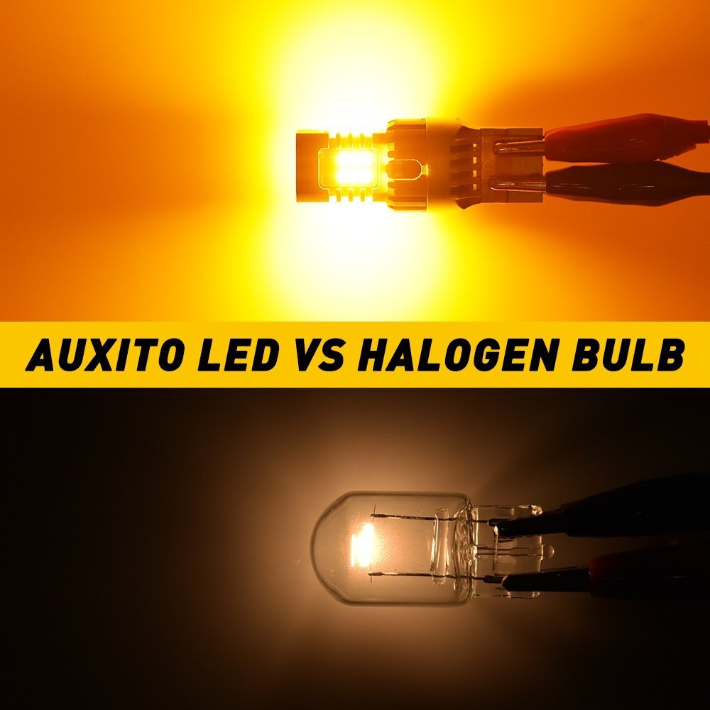 Amber 60W T20 LED Light Bulbs (7443 7440 7441 7444) Plug&Play Canbus ...