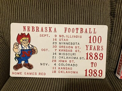 VINTAGE NEBRASKA FOOTBALL HERBIE HUSKER 100 YEARS " 1889 to 1989 ...
