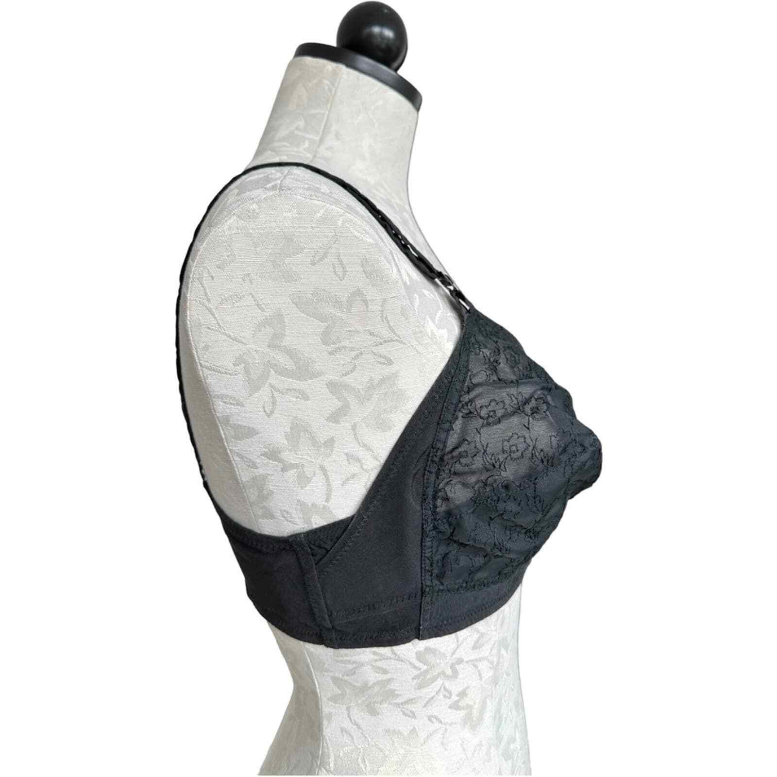 Vintage 60's Playtex Living Black Bra Style 161 Embro… - Gem