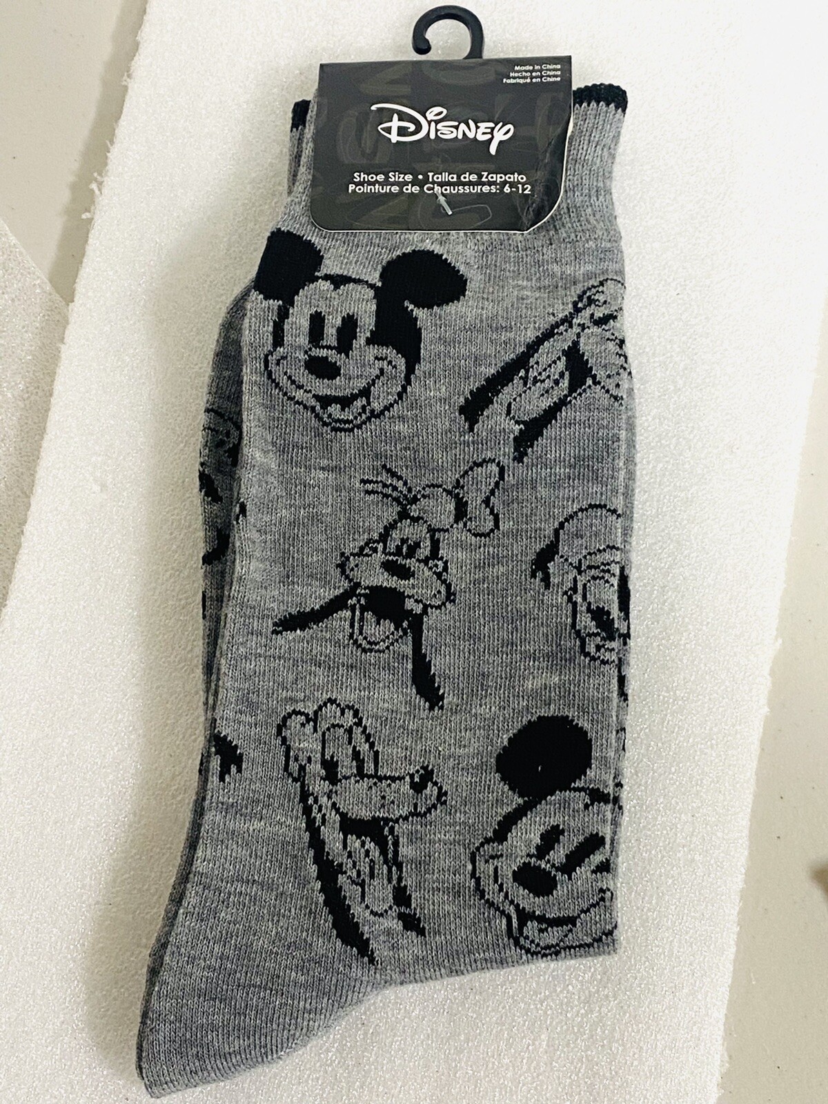 Disney Men's Novelty Socks Mickey Mouse Goofy Pluto Donald Gray Shoe 6 ...