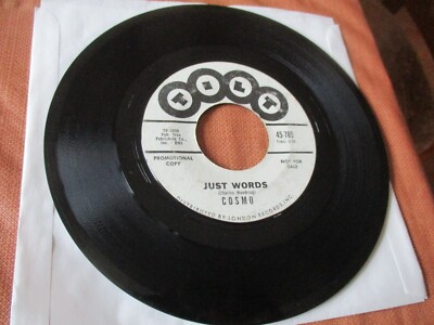 COSMO-Just Words-Tilt 45-Strong VG to VG+/1962/Tommy Cosdon/Rare orig ...