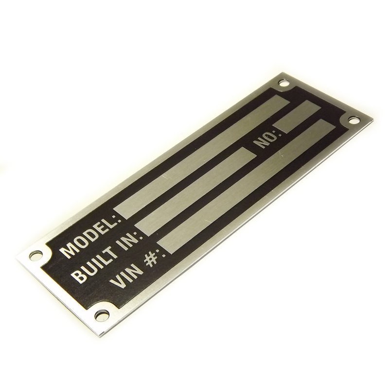 Anodized Aluminium universal custom manufacturer etched vin name plate ...