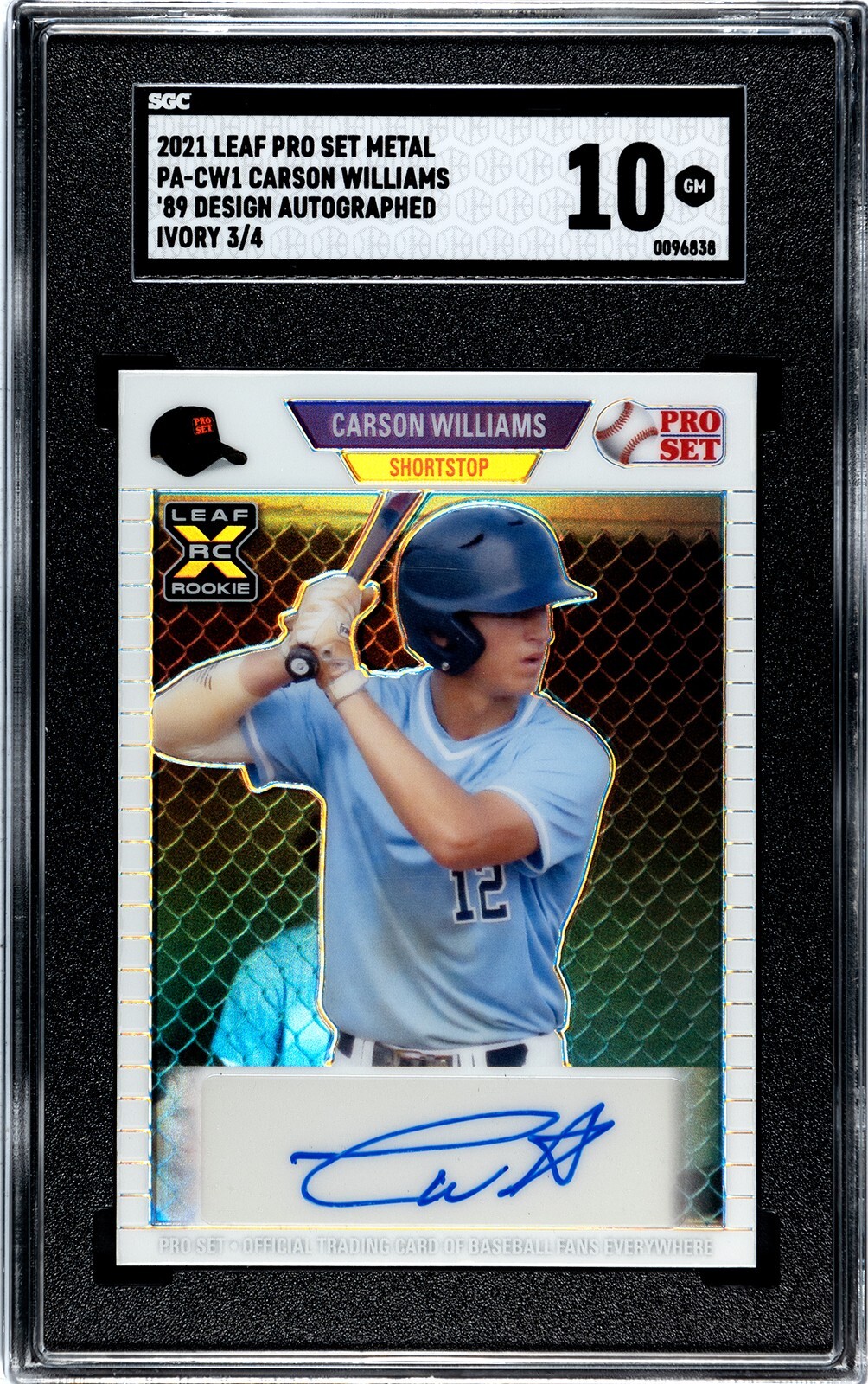 2021 Leaf Pro Set Metal Carson Williams Autograph IVORY /4 AUTO SGC 10 ...