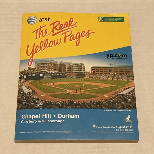 AT&T The Real Yellow Pages Phonebook Chapel Hill Durham NC Aug 2011 ...