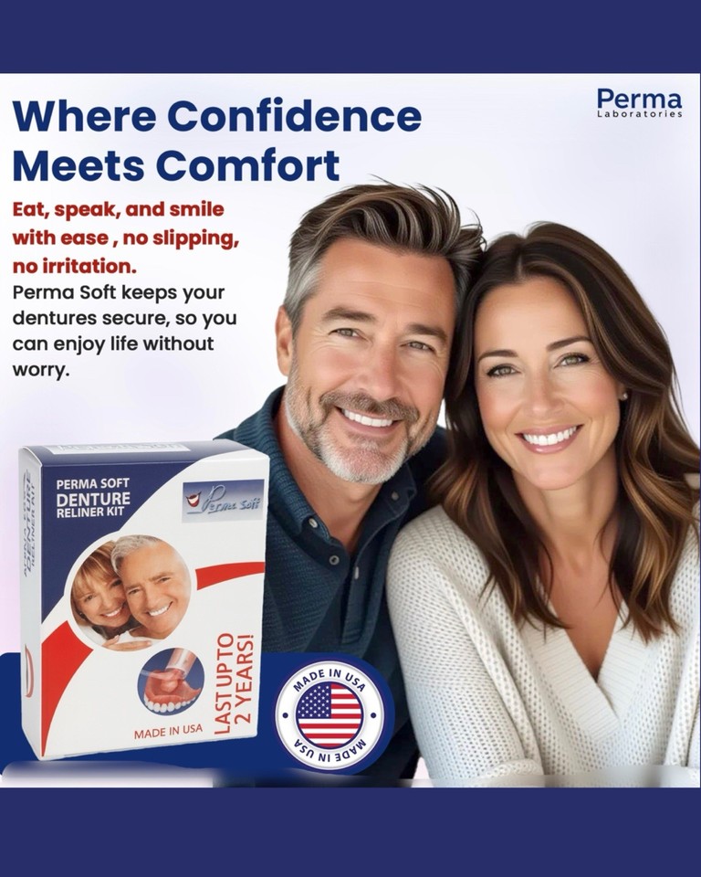 Perma Soft Reline Kit 2 Pack-Semi-Soft Cushion-4 Reliners Upper/Lower ...