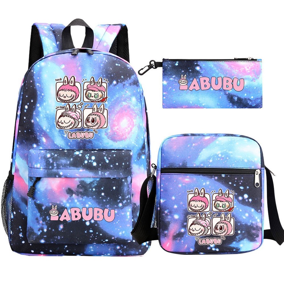 HOT Anime&LABUB- Backpack Lunch Bag Pencil Case Kid School Bag Travel ...