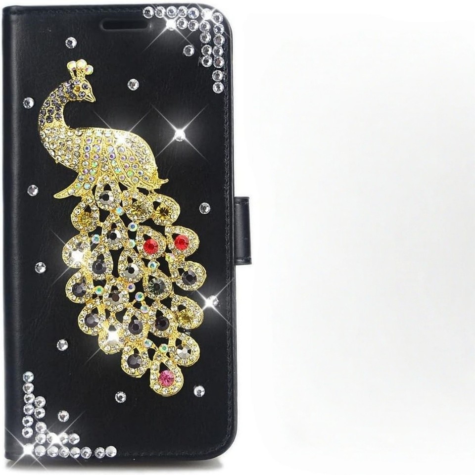 Handmade Girls Luxury Shiny Wallet Case with Lanyard For ZTE Blade A76 ...