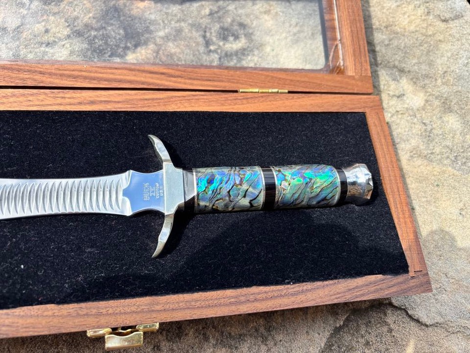 Buck Custom shop file dagger in presentation case | eBay