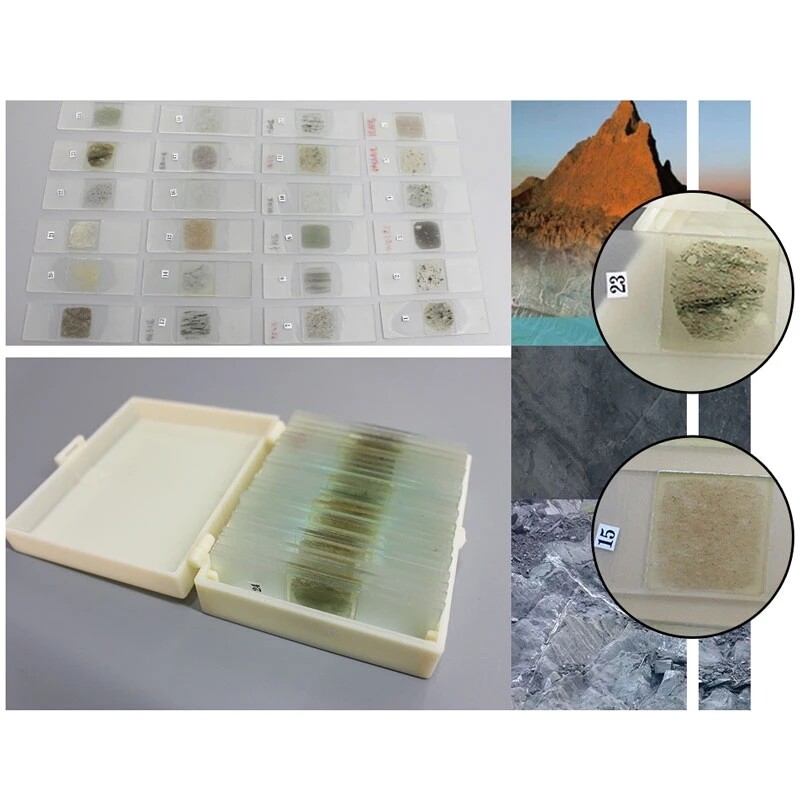 20pcs Geology Study Mineral Thin Section Prepared Microscope Rock ...