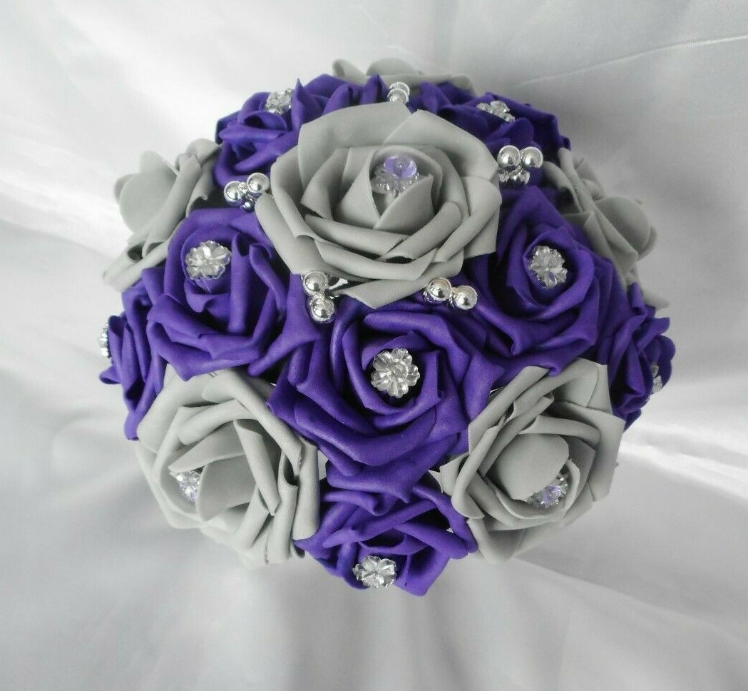 Purple And Silver Wedding Flowers