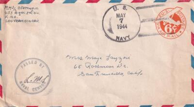 1944, USS Rigel, AR-11 to San Francisco, CA, Airmail (N7094) | eBay