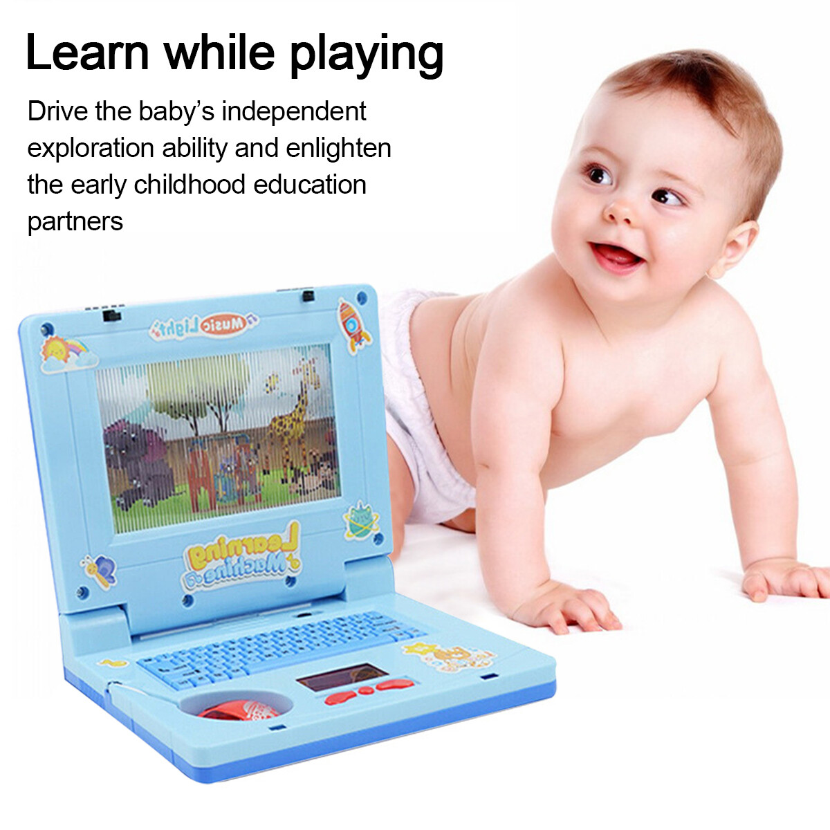 Kids Learning Laptop Educational LED Music Electronic Simulation Toys ...
