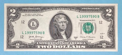 Leading Birth Year 1999 ( L 19997590 B ) Birthday Note $1 One Dollar ...