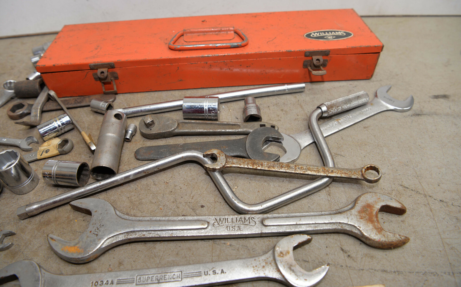 Vintage mechanic tool all Williams US made wrench ratchet socket box ...