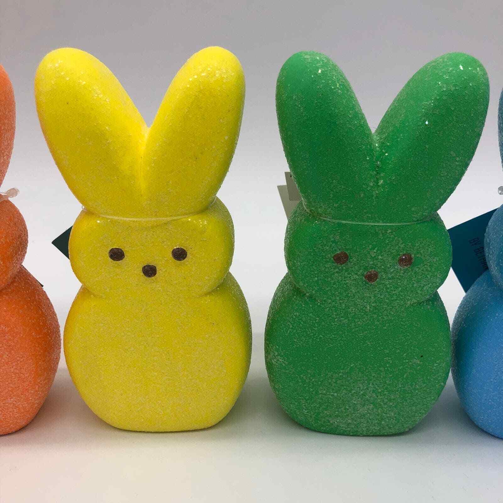 Bethany Lowe Easter Bunny Peeps Set of 6 Purple Pink Blue Green Yellow ...
