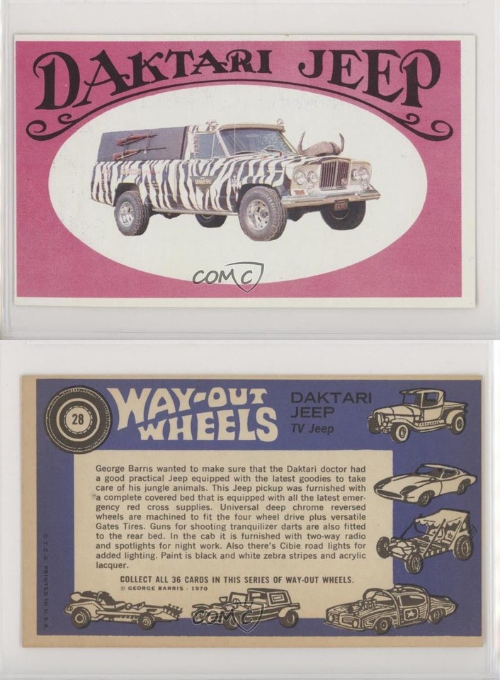 1970 Topps Way-Out Wheels Daktari Jeep #28 a8x | eBay