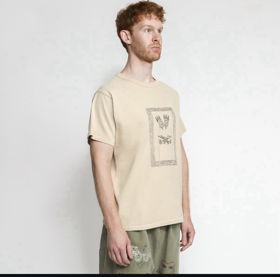 Samuel Zelig Twin Frame Tee Short Sleeve Shirt Large Beige - Made in ...