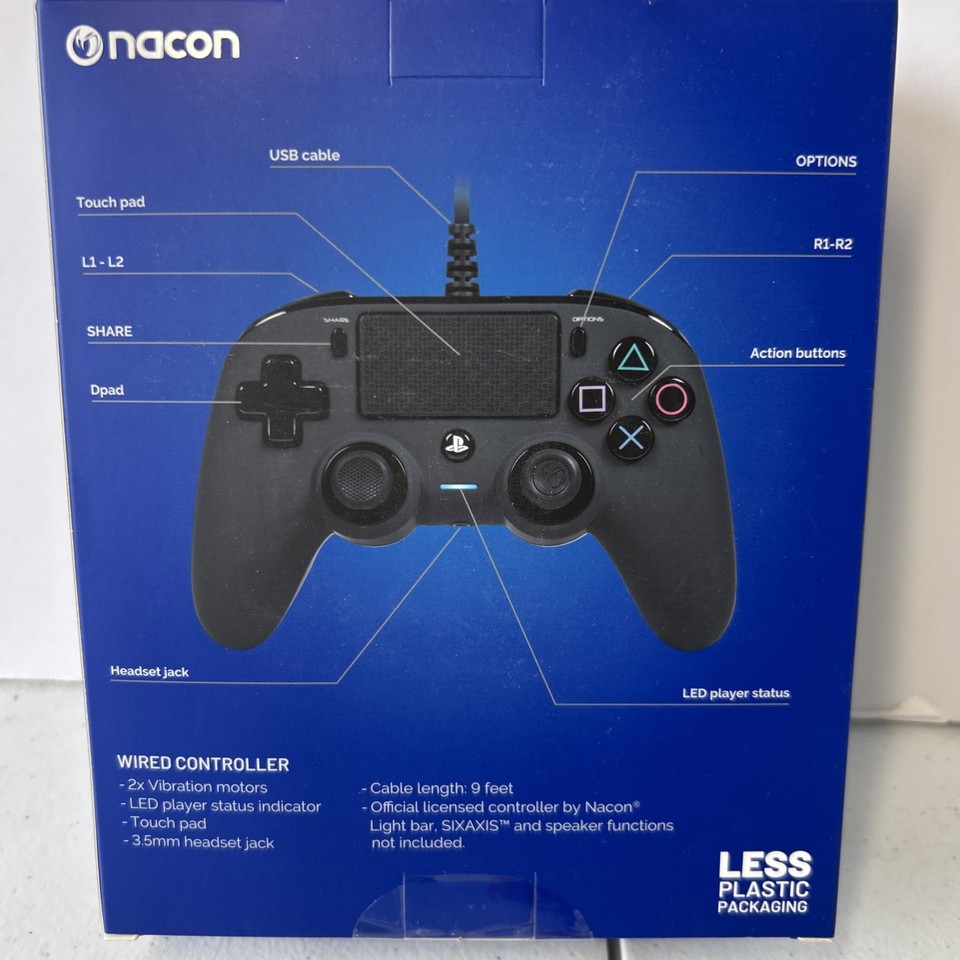 Nacon Wired Controller for PlayStation 4 PS4 and PC Black NEW SEALED | eBay