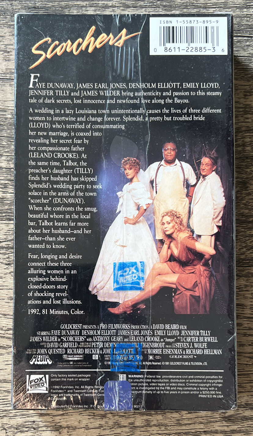 Scorchers (VHS,1992) Faye Dunaway James Earl Jones. Jennifer Tilly NEW ...
