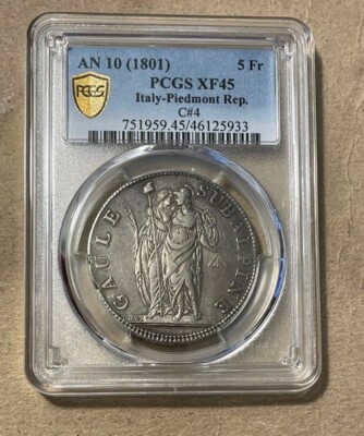 Piedmont (Italy) - 1801 Large Silver 5 Francs (PCGS XF 45) | eBay