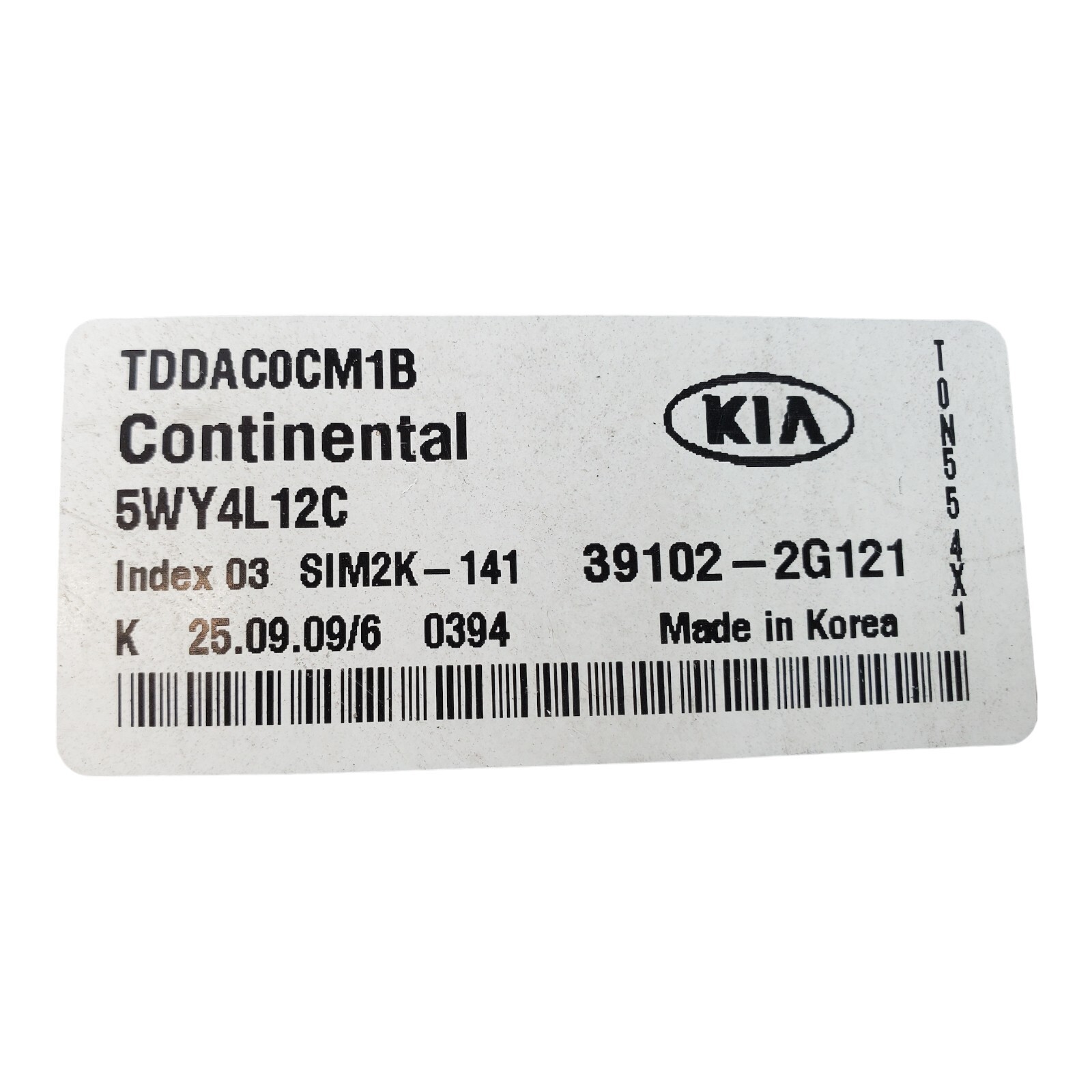 2010 Kia Forte 2.0L A/T ECU ECM PCM Engine Computer Module 39102-2G121 ...