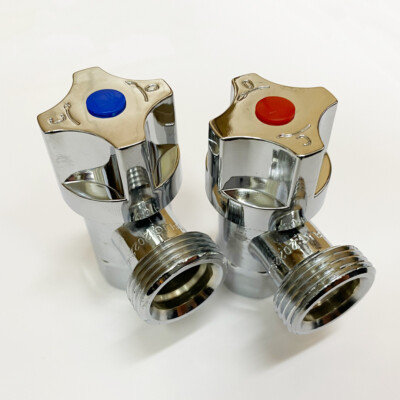 Linkware Laundry Washing Machine Tap Cock 1/4 turn Tap Set Brass Stops ...