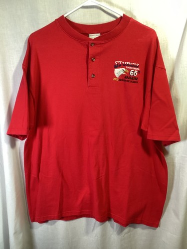2005 Sturgis Motorcycle Rally Red XL Embroidered Henley Vintage T Shirt ...