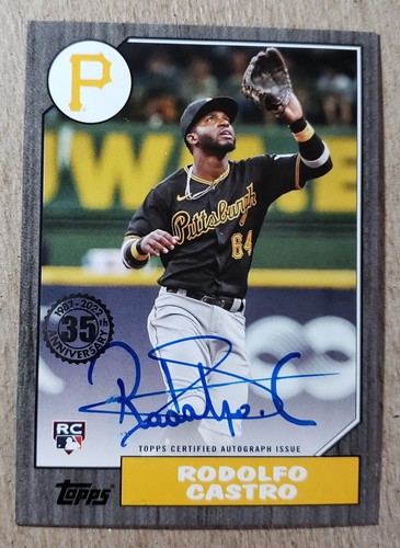 2022 Topps 1987 Design Black Rodolfo Castro Auto RC /199 Pirates ...