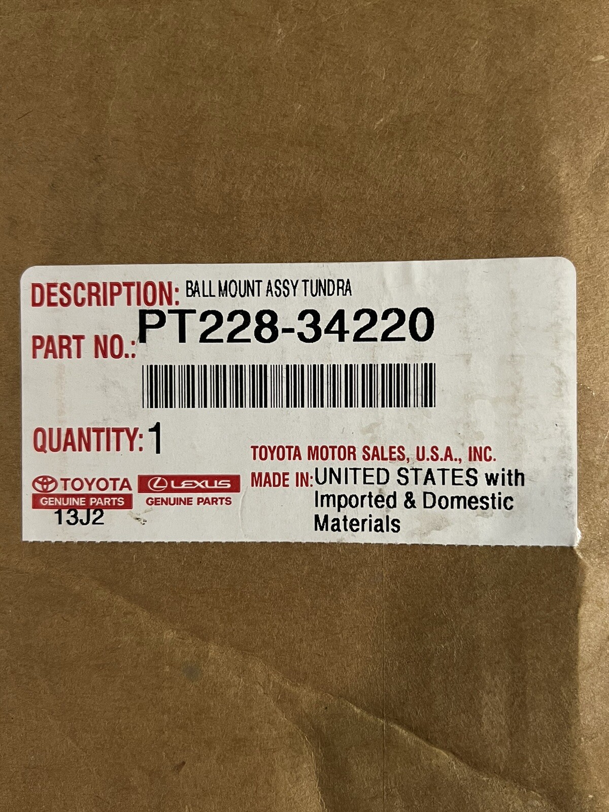OEM Toyota Tundra Tow Hitch Ball Mount 12,000lb (PT228-34220) – Genuine ...