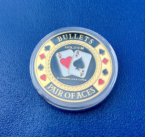 Poker Card Guard - Pair of Aces Bullets - Pokerguard , vergoldet ...