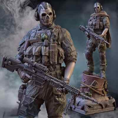 Unpainted Call of Duty Ghost action figure 6 inch (15cm) gray color ...
