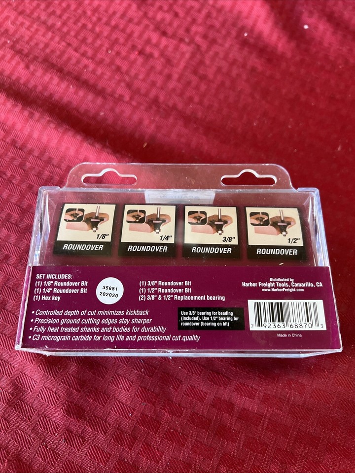 Warrior Roundover/Beading Router Bit Set 4 pc Set #68870 | eBay