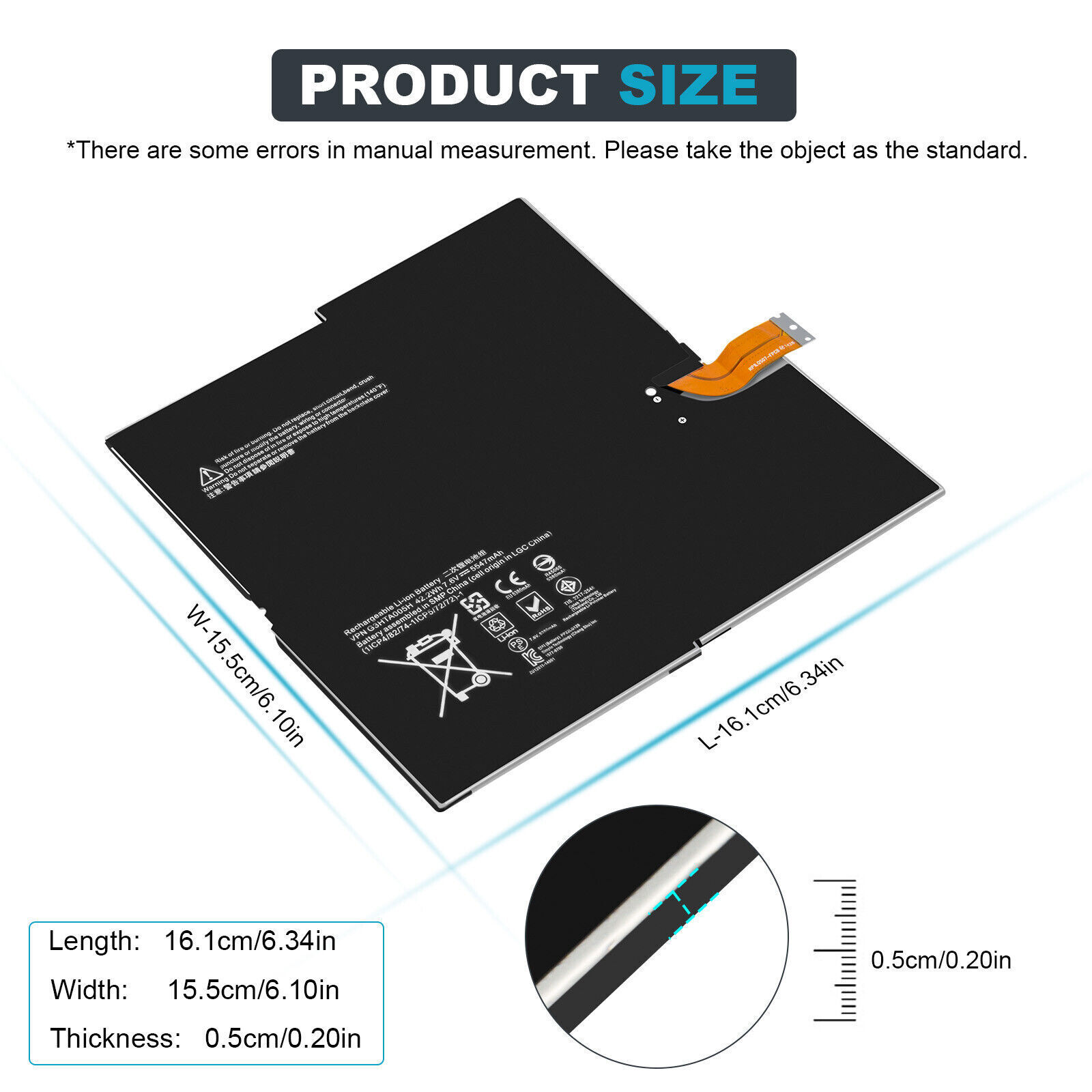 Laptop Battery for Microsoft Surface Pro 3 Pro3 Model 1631 G3HTA005H ...