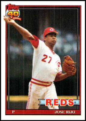 1991 Topps #493 Jose Rijo Baseball Cincinnati Reds | eBay