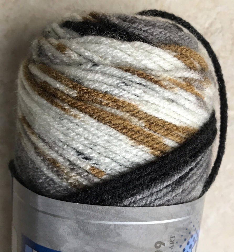 I LOVE THIS YARN Eagle Gold Black Gray Acrylic Hobby Lobby 5 oz NEW 4 ...
