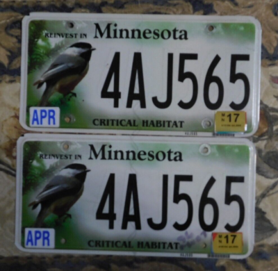 MINNESOTA CRITICAL HABITAT LICENSE PLATE PAIR 2017 | eBay