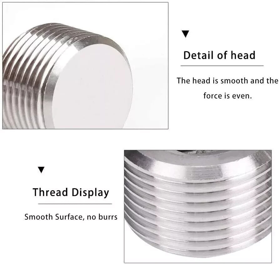 Stainless Steel Pipe Fitting Hex Countersunk Plug Assortment Kits 12Pcs ...