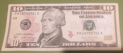 Fancy Money $10 Fancy Serial Number R-A-D-A-R SN~~PH 10755701 A~~ | eBay