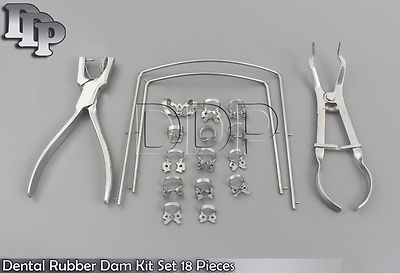 Dental Rubber Dam Kit Set 18 Pieces Dental Filling Instruments Set | eBay