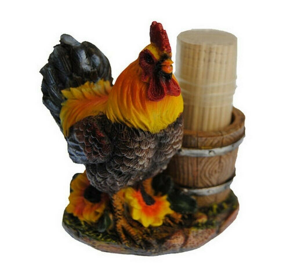 Rooster Chicken Toothpick Holder Bright Pickins Kitchen New | eBay