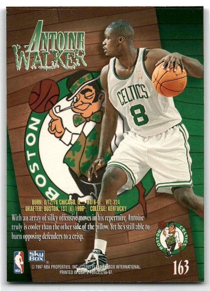 Antoine Walker 1996-97 Skybox Z Force #163 Rookie RC Boston Celtics | eBay
