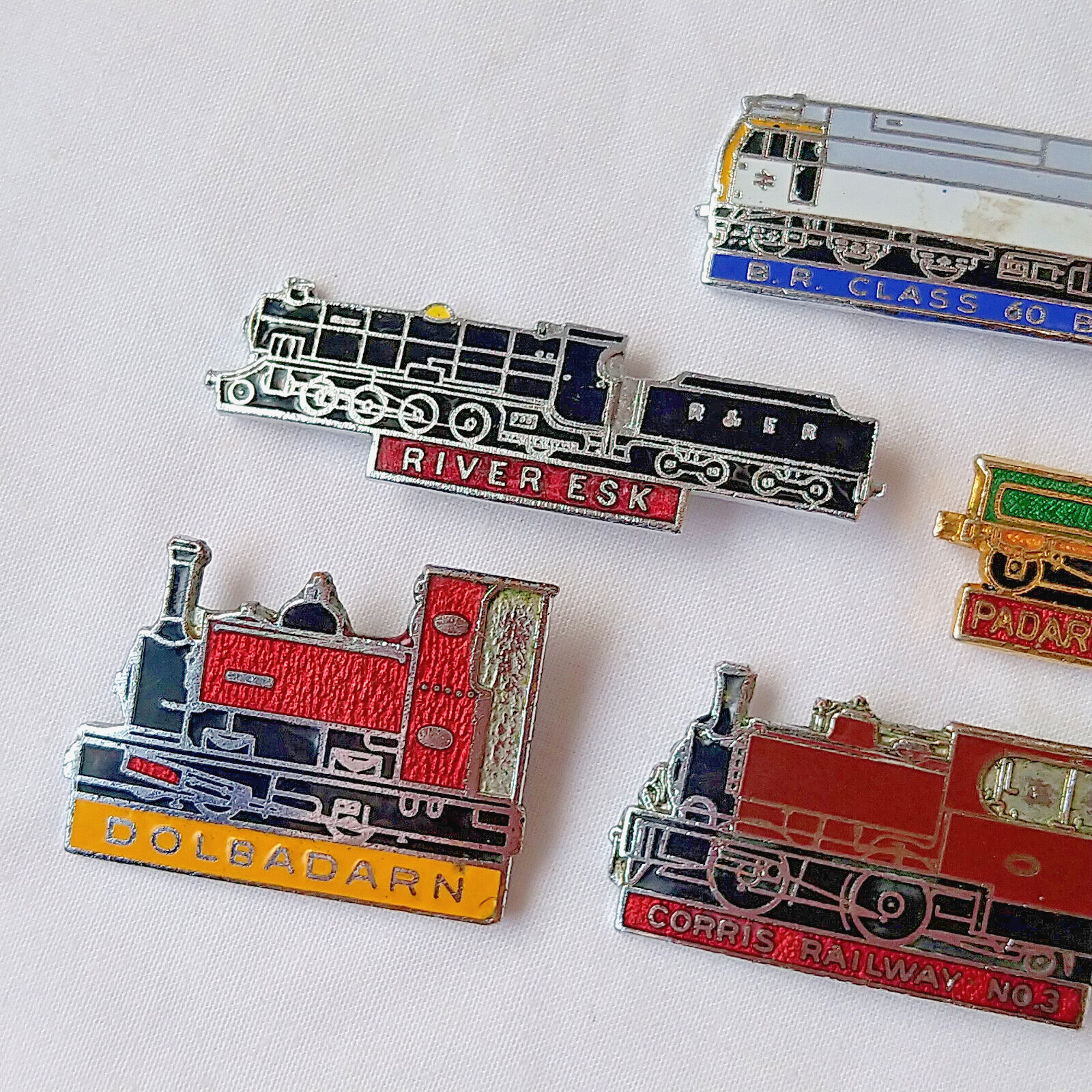 Steam Train & Locomotive badge Lot 6x Railroad Railway transport enamel ...