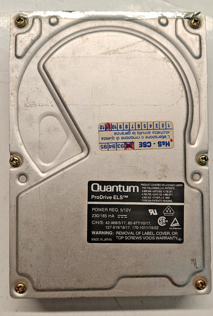 Quantum Prodrive Els 85mb PI08A011 20-10109 Rev 06-D Hard Disk Ide Pata ...